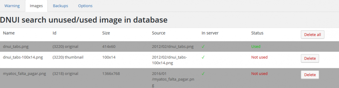 Eliminar imágenes no utilizadas en WordPress
